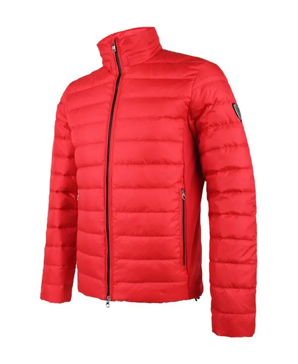 EA7 Quilted Down Jacket With Stand Collar - Red