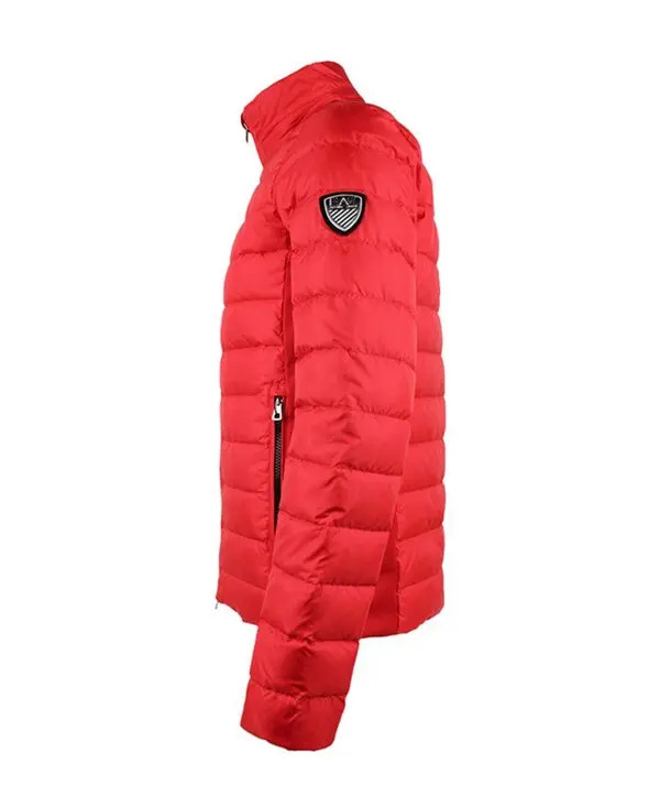 EA7 Quilted Down Jacket With Stand Collar - Red
