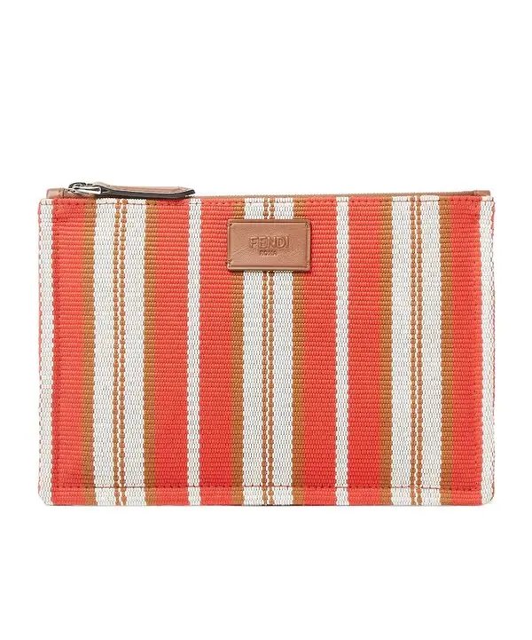 Fendi Signature Striped Flat Pouch - Multi-color