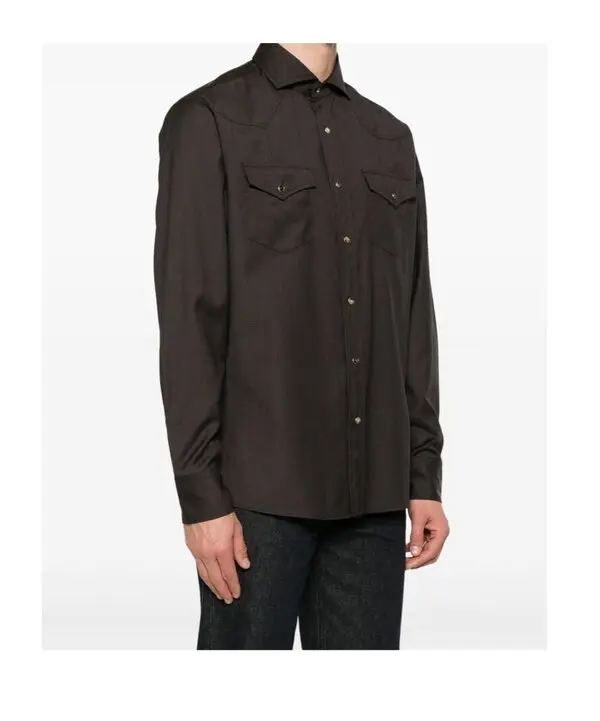 Brunello Cucinelli Long Sleeved Spread Collared Shirt