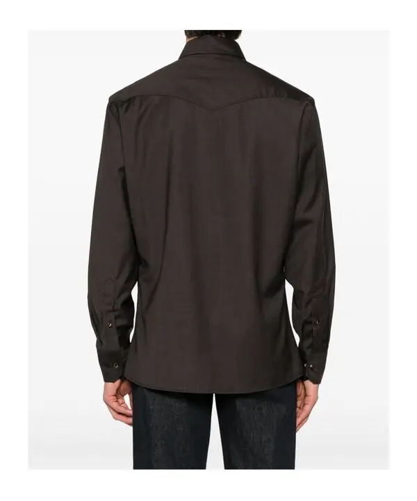 Brunello Cucinelli Long Sleeved Spread Collared Shirt