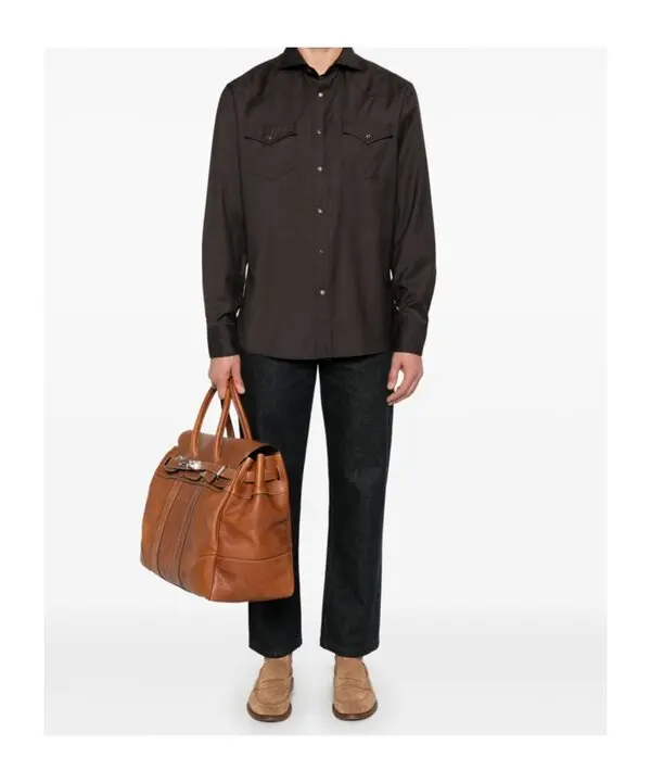 Brunello Cucinelli Long Sleeved Spread Collared Shirt