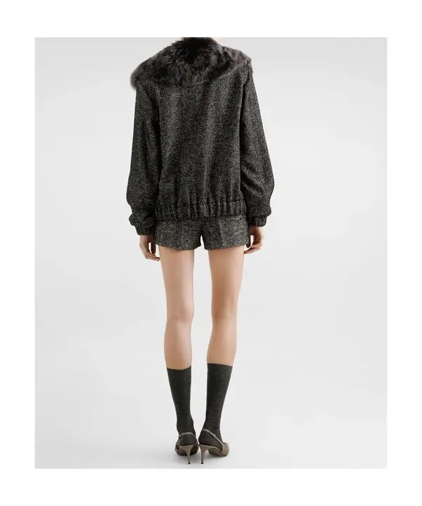 Dolce & Gabbana Zip-up Bomber Jacket With Fur Collar