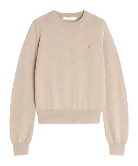 Maison Kitsuné Fox Patch Crew Neck Sweater - Roast