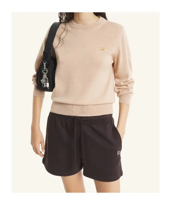 Maison Kitsuné Fox Patch Crew Neck Sweater - Roast
