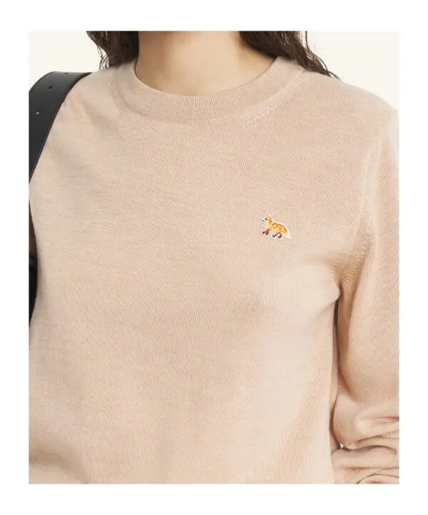 Maison Kitsuné Fox Patch Crew Neck Sweater - Roast