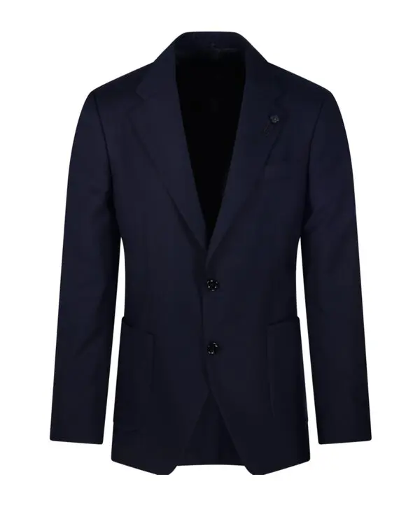 LARDINI Virgin Wool Single-breasted Jacket - Black