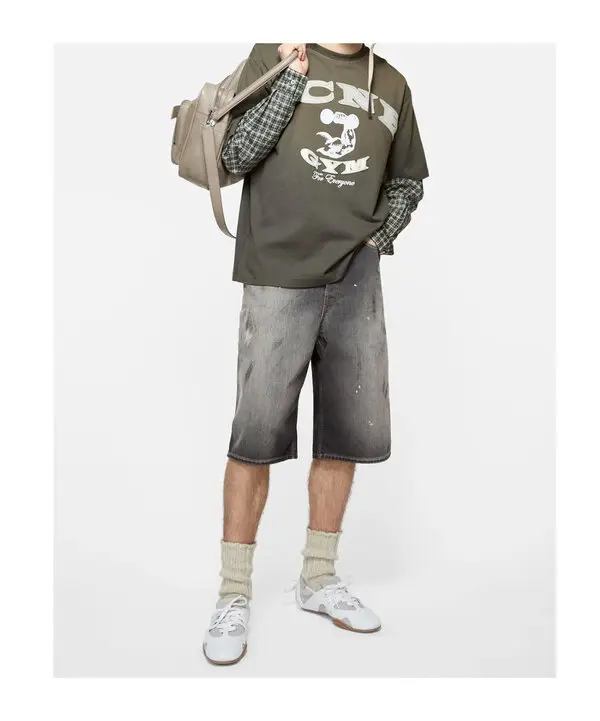 Acne Studios Wide Leg Denim Bermuda Shorts