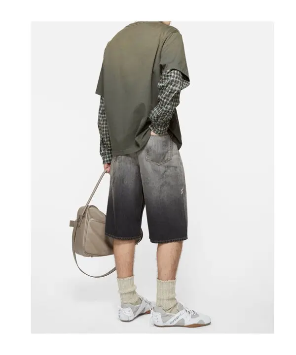 Acne Studios Wide Leg Denim Bermuda Shorts