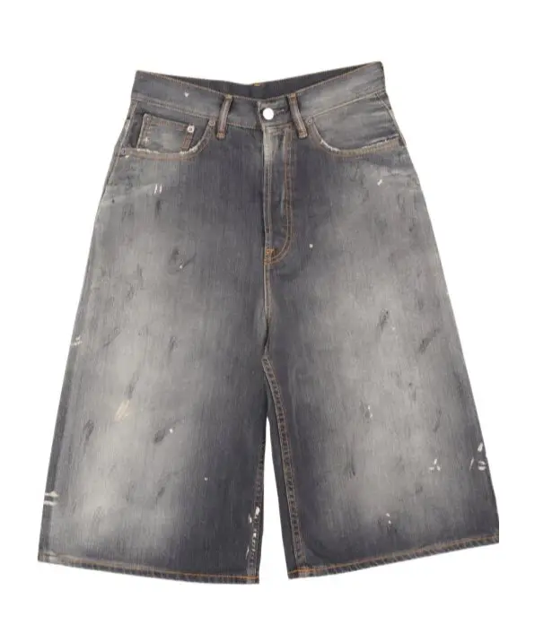 Acne Studios Wide Leg Denim Bermuda Shorts