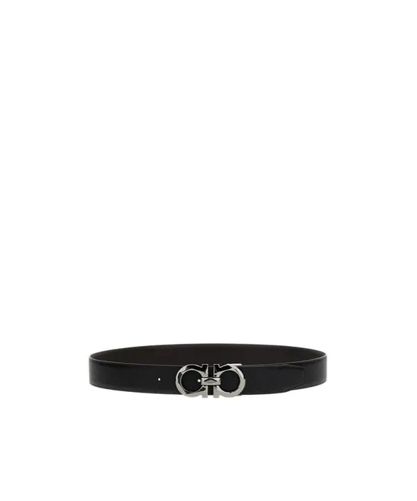 FERRAGAMO Logo Perforated Belt - Black