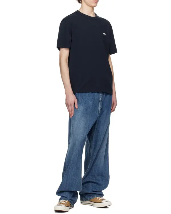 A.p.c. Flocked Logo Crewneck T-shirt - Black