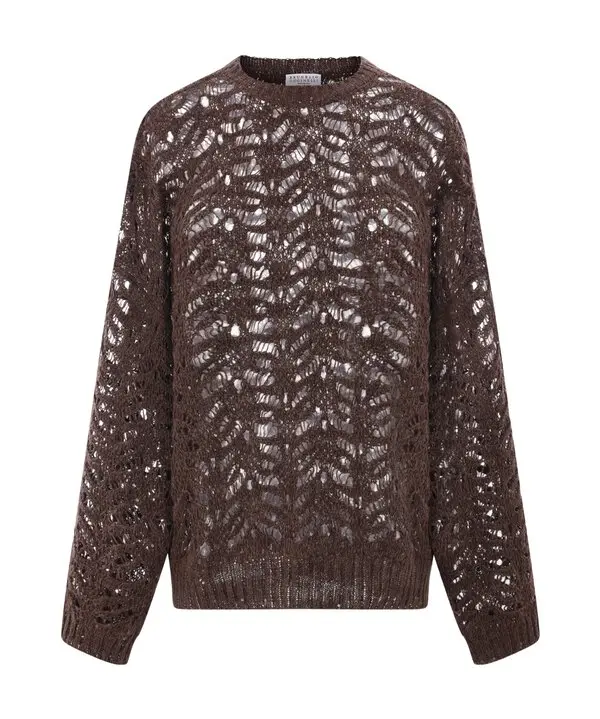 Brunello Cucinelli Sequin-embellished Jumper - Chocolate