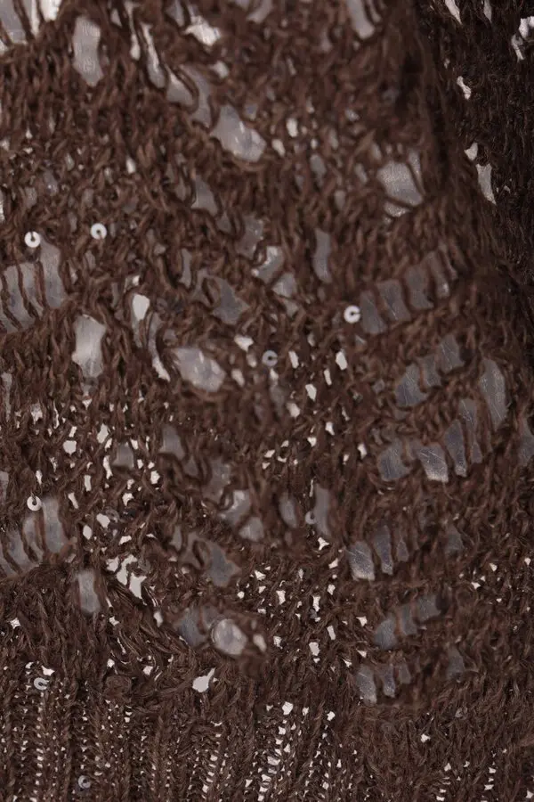 Brunello Cucinelli Sequin-embellished Jumper - Chocolate