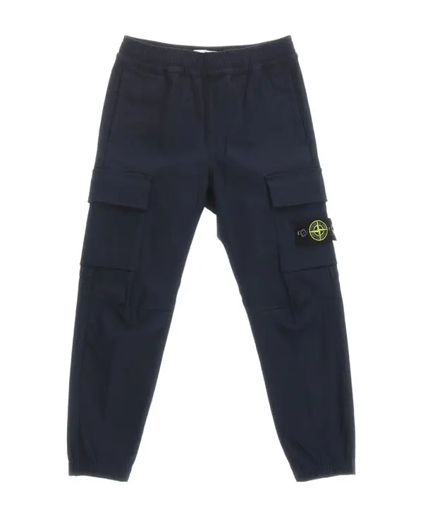 Stone Island Cargo Trousers With Compass Badge - Blue