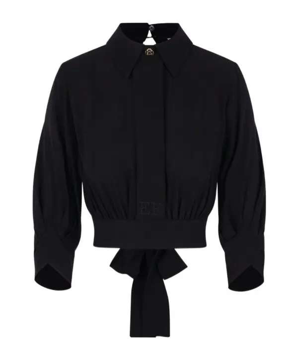 Elisabetta Franchi Short-sleeved Belted Blouse