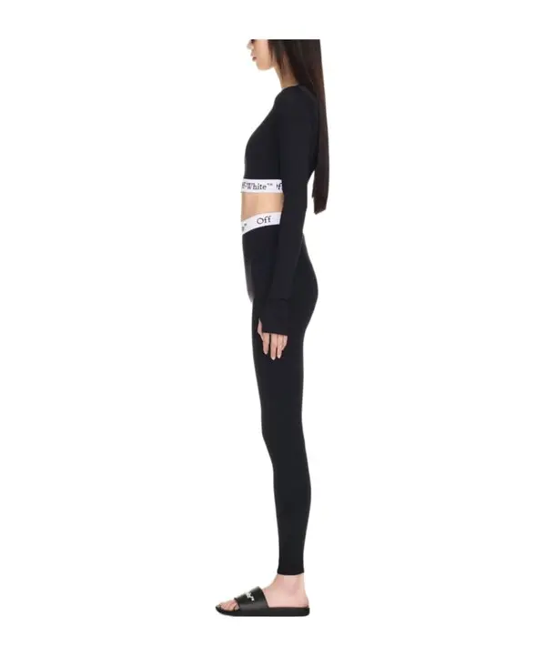 Off-White Logo Waistband Stretch Leggings