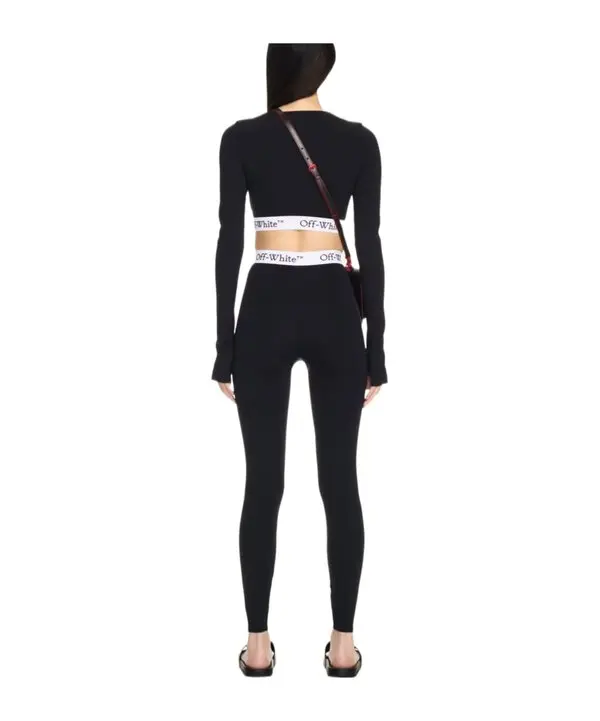 Off-White Logo Waistband Stretch Leggings