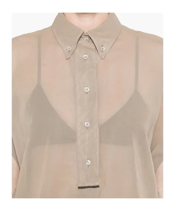 Brunello Cucinelli Cotton Shirt - Nude