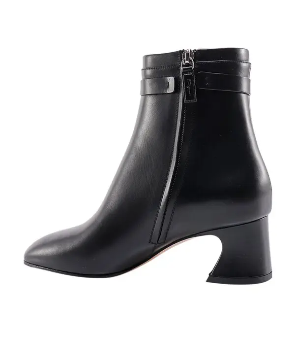 FERRAGAMO Logo Buckled Ankle Boots