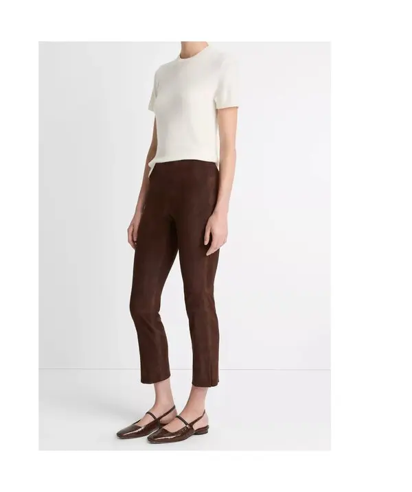 Vince Suede Split-hem Trousers - Chocolate