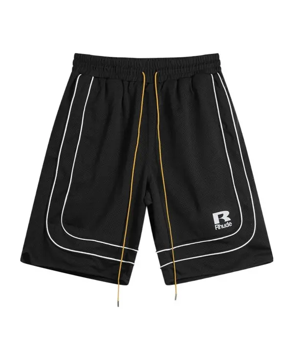 Rhude Logo Printed Drawstring Shorts - Black