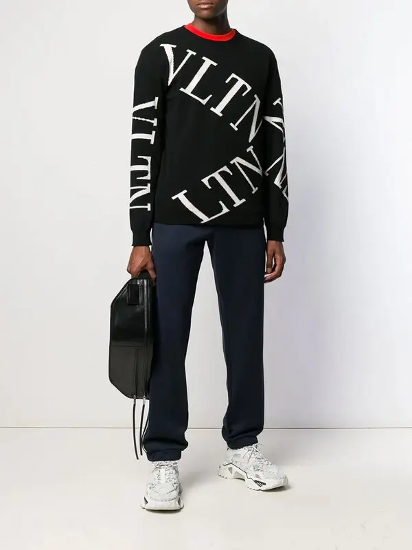 Valentino Garavani Logo Printed Crew Neck Sweater