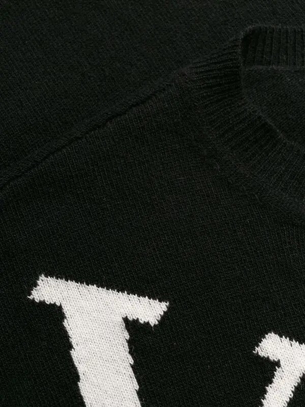 Valentino Garavani Logo Printed Crew Neck Sweater