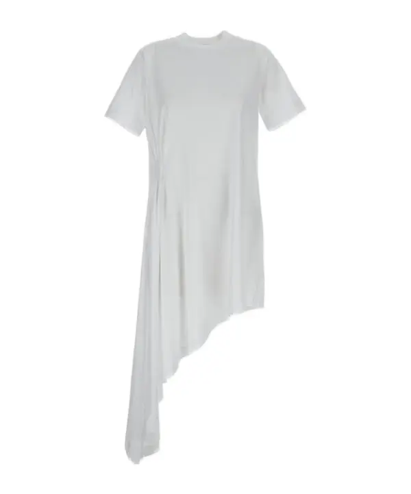 Loulou De Saison Asymmetric Pleated T-shirt Dress - Alabaster
