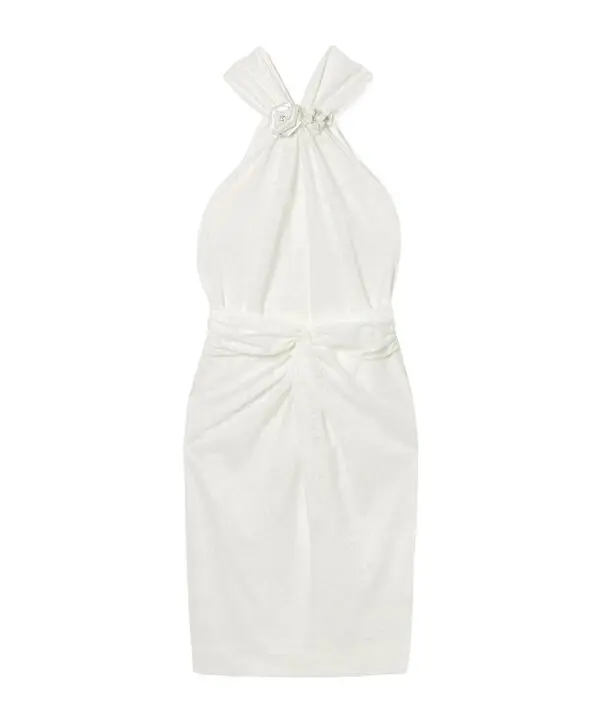 SHUSHU/TONG Sleeveless Halterneck Mini Dress With Embellishment - White