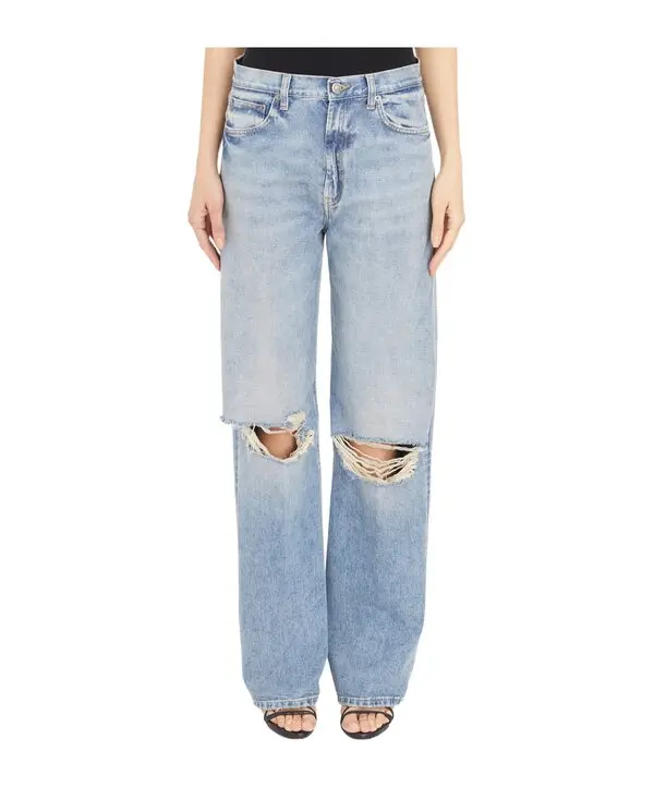 DONDUP Five-pocket Ripped Denim Trousers