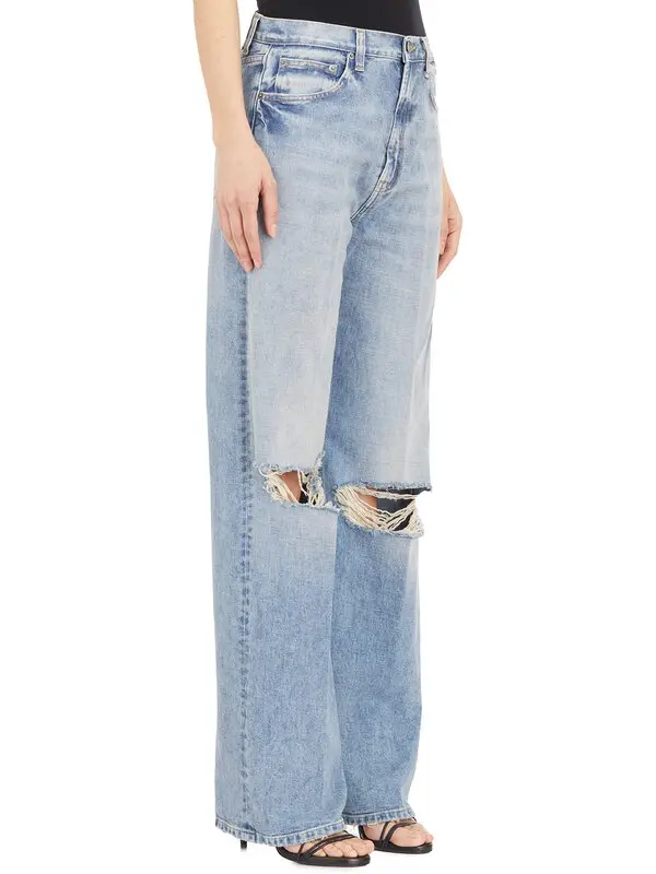 DONDUP Five-pocket Ripped Denim Trousers