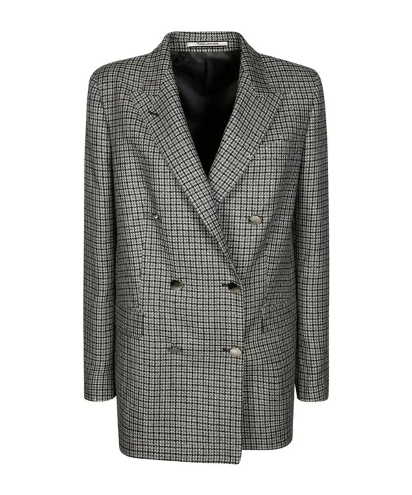 Tagliatore Double Breasted Plaid Jacket