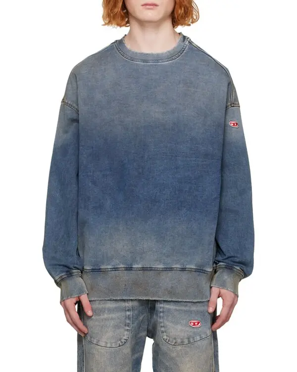 DIESEL® D-krib-ne Logo-patch Denim Sweatshirt