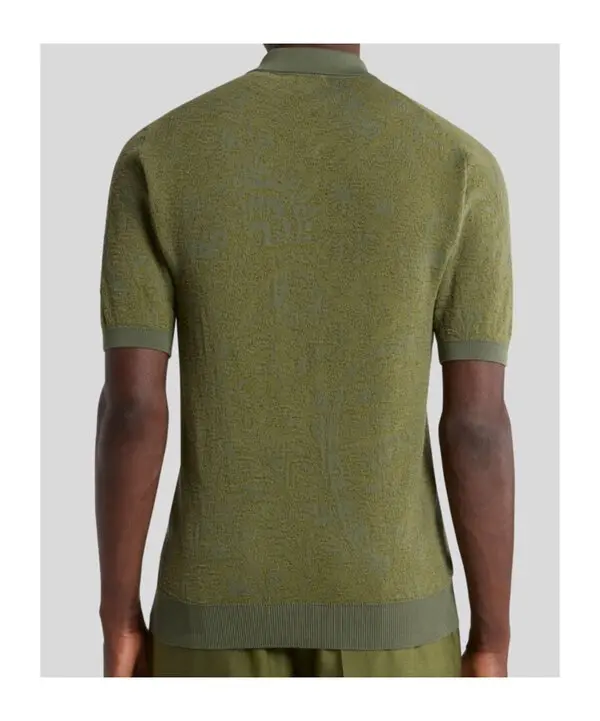Etro Floral Paisley Motif Knit Polo Shirt