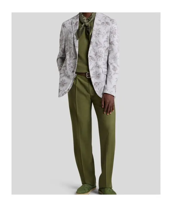 Etro Floral Paisley Motif Knit Polo Shirt