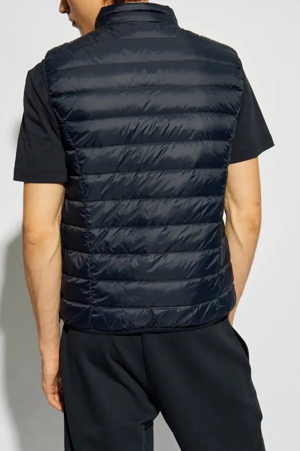 EA7 Quilted Padded Gilet With Logo Print - Blue