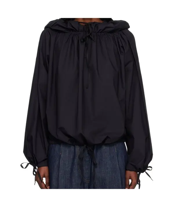 BASERANGE Long Sleeve Shirt With Drawstring Details