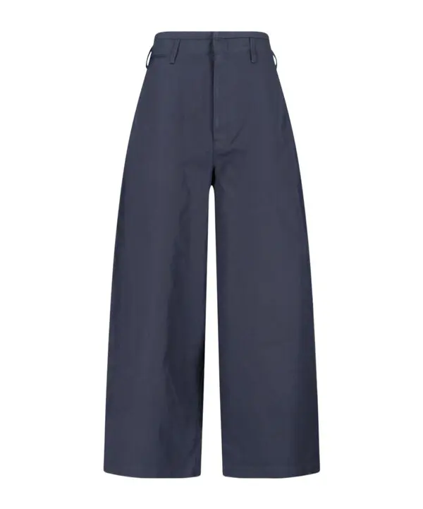 LEMAIRE Oversized Wide Leg Chinos - Graphite Blue