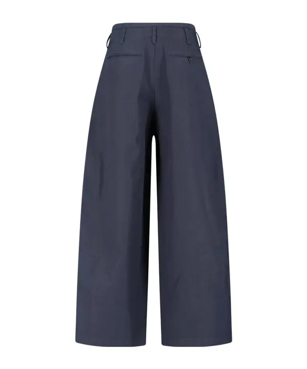LEMAIRE Oversized Wide Leg Chinos - Graphite Blue