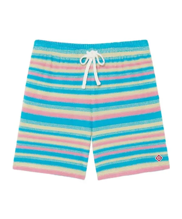 Casablanca Striped Terry Shorts - Blue