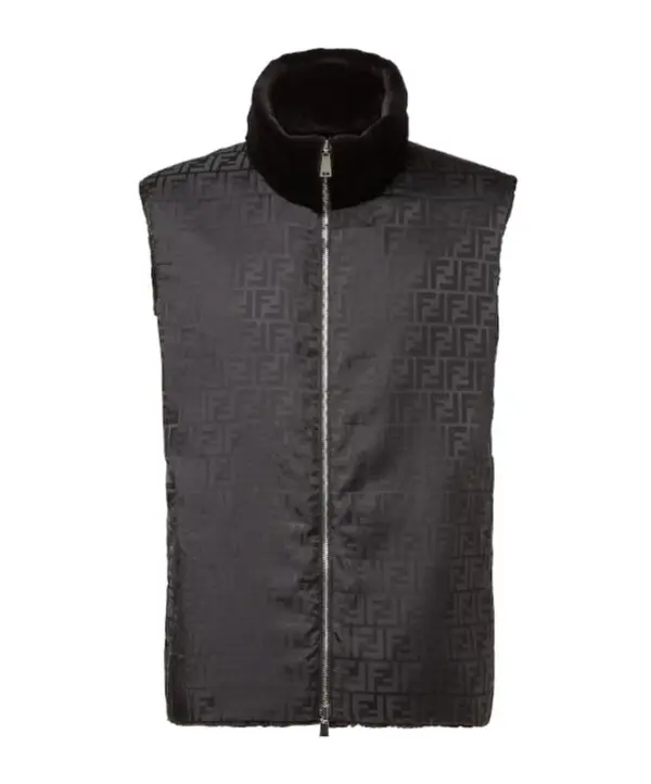 Fendi Ff Jacquard High-neck Reversible Gilet