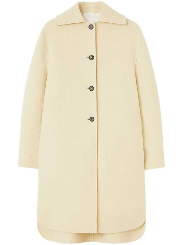 JIL SANDER Single-breasted Oversized Coat - Nude