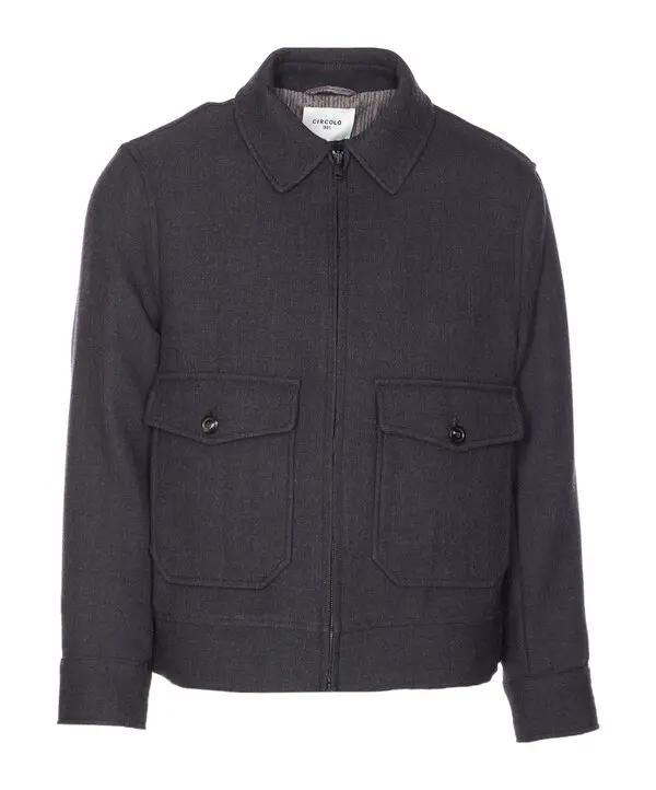 CIRCOLO 1901 High Neck Zip Jacket - Grey