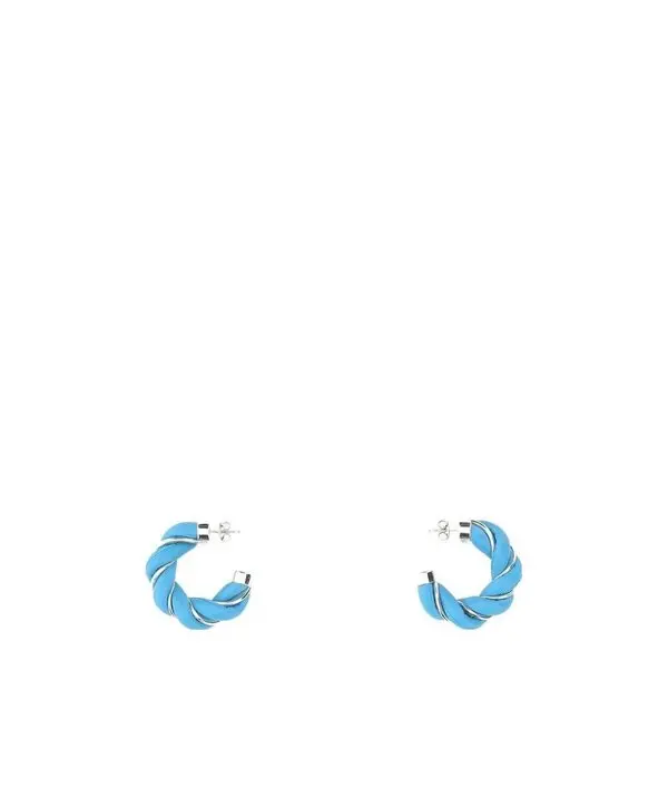 Bottega Veneta Twist Hoop Earrings - Blue