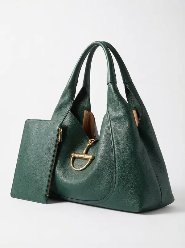 Gucci Softbit Maxi Shoulder Bag With Horsebit Detail - Green