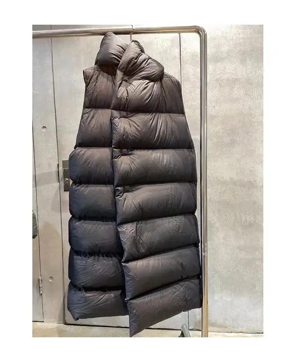 Rick Owens Long Sleeveless Down Vest - Black