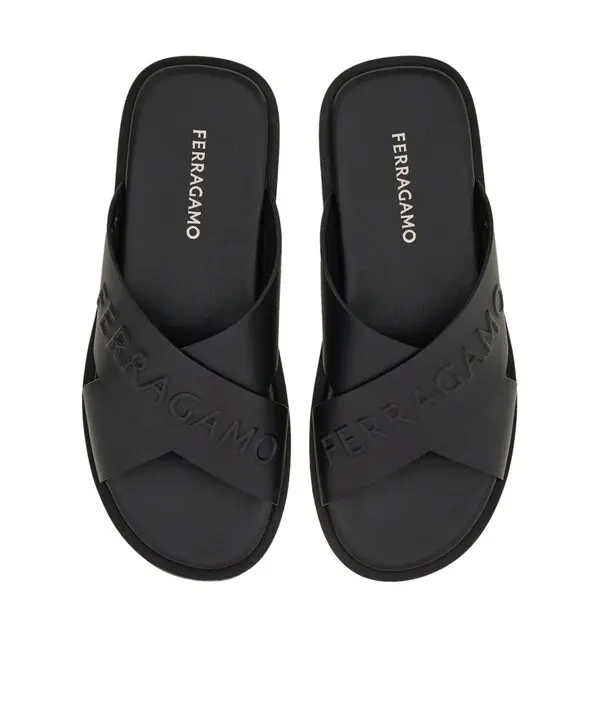 FERRAGAMO Embossed Logo Slides
