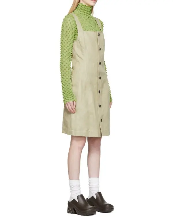 Bottega Veneta Square Neck Button Front Cotton Dress
