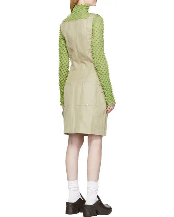 Bottega Veneta Square Neck Button Front Cotton Dress